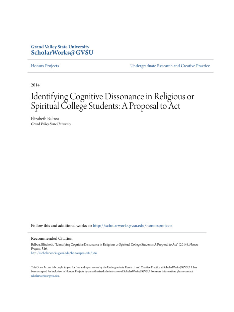 (60-4) Identifying Cognitive Dissonance in Religious or Spiritual ...
