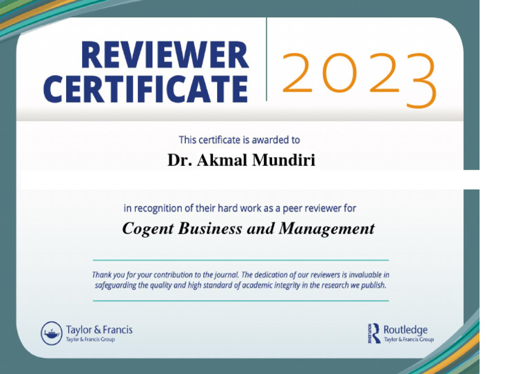 Peer Review Certificate | PDF
