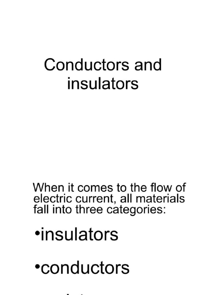 Conductors, Insulators and Resistors | PDF