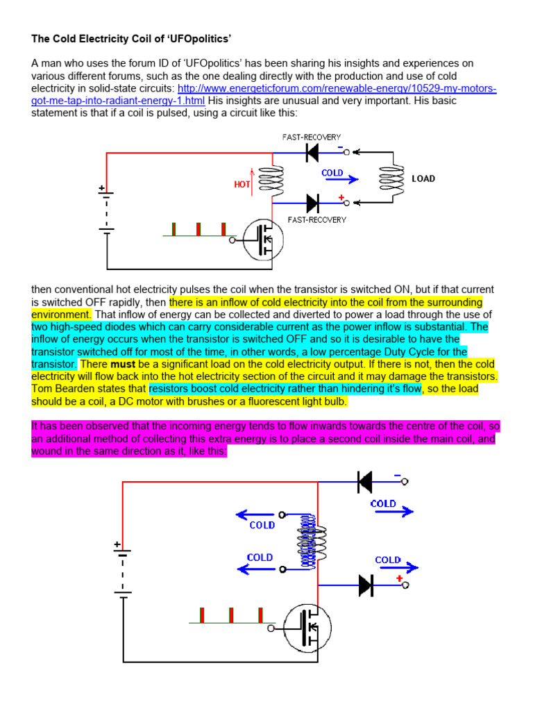 Cold Electricity | PDF | Inductor | Field Effect Transistor