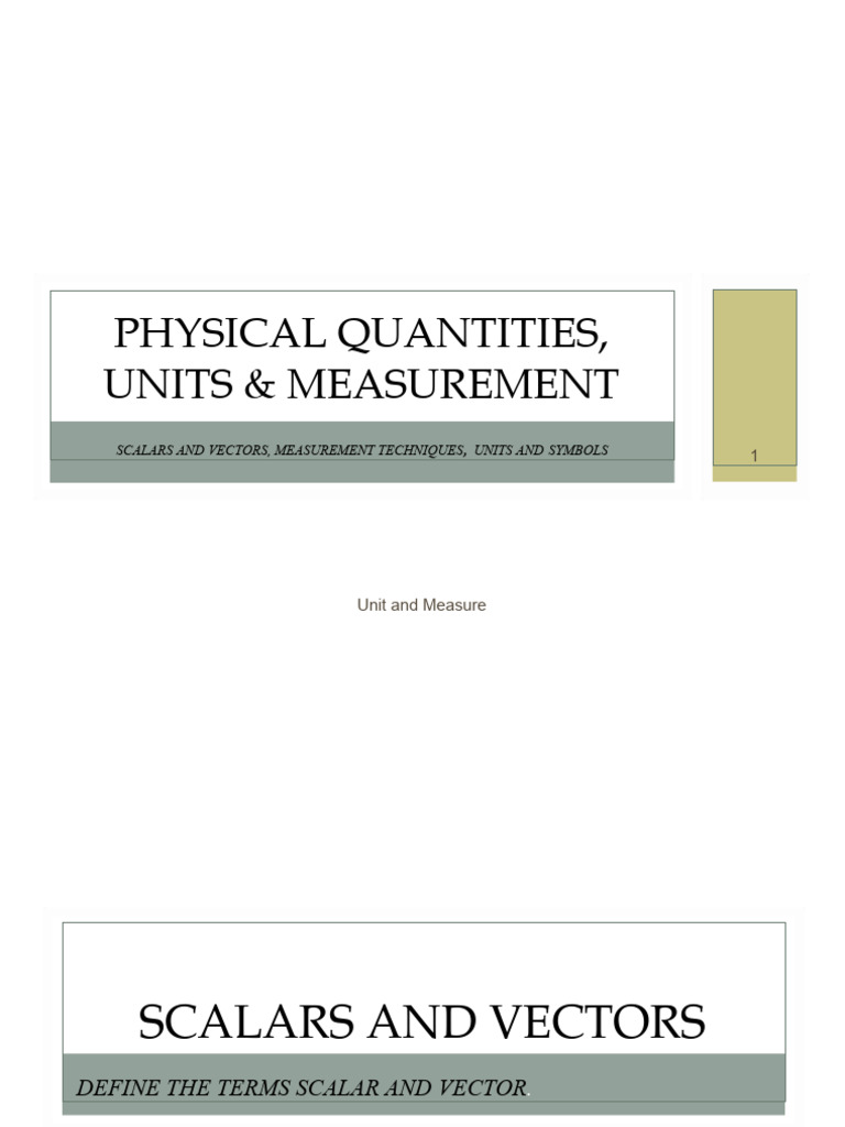 1-Physical Quantities, Units and Measurement-Orig | PDF | Euclidean Vector | Velocity