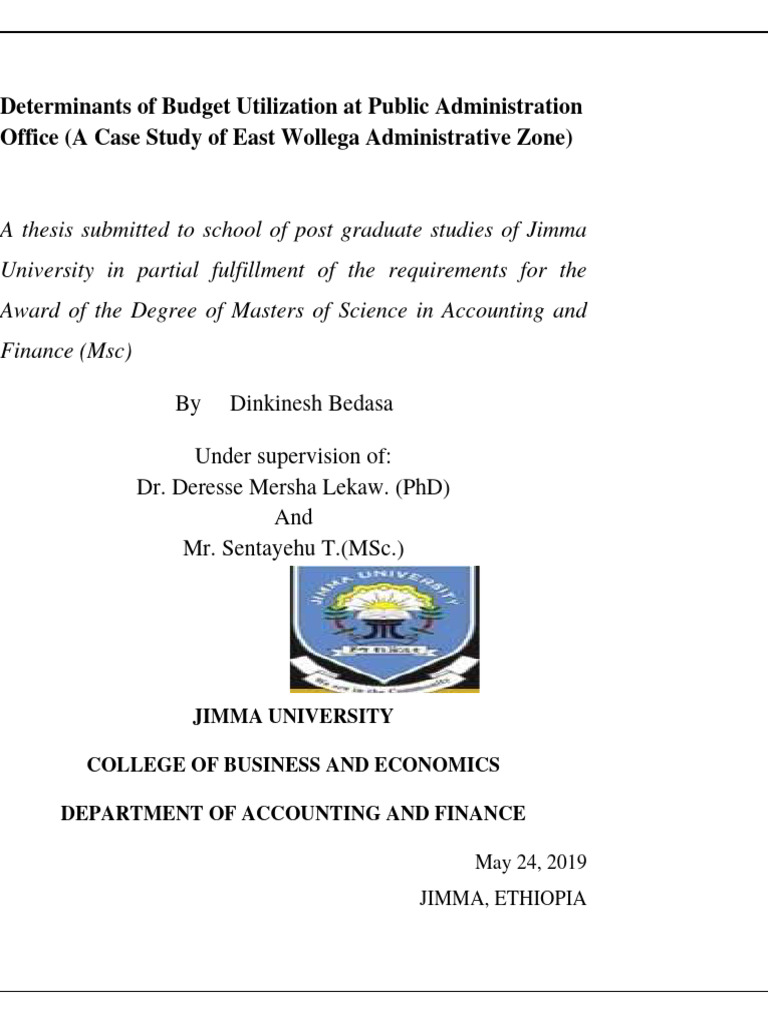 Dinkinesh Bedasa Final Research | PDF | Budget | Government Budget
