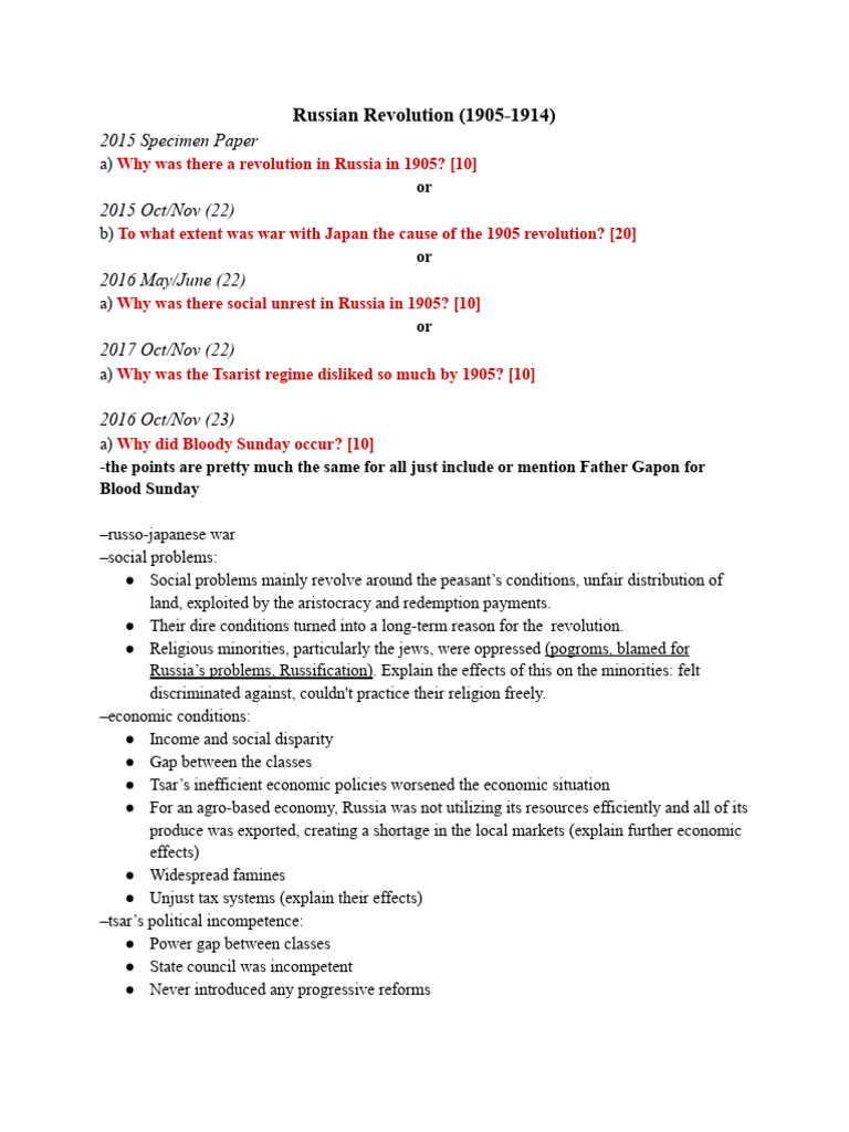 Russian Revolution (1905-1914) | PDF | Nicholas Ii Of Russia | Russian ...