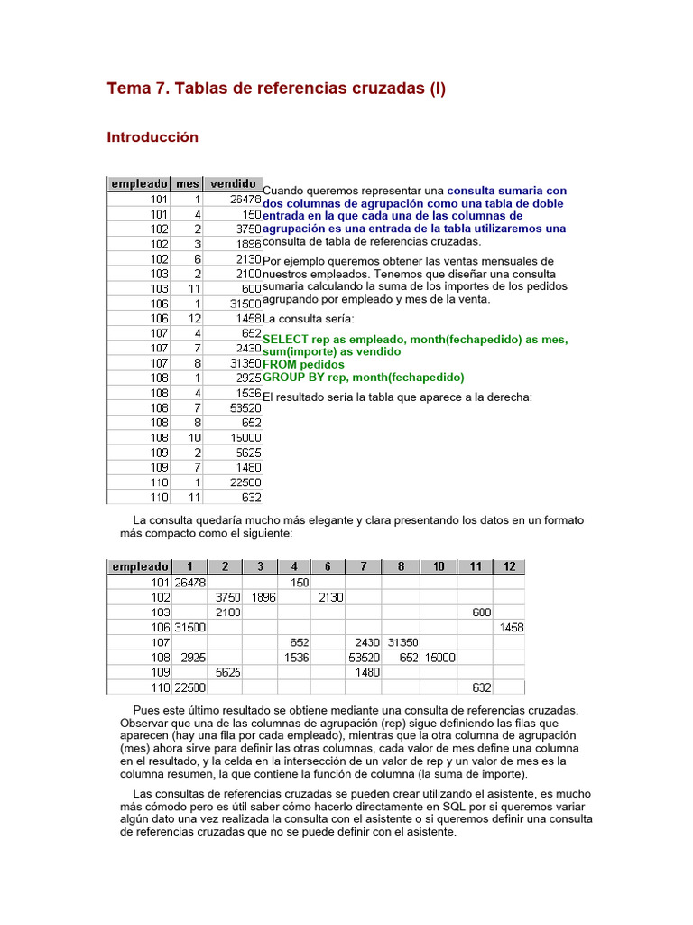 Tabla de Referencias Cruzadas | PDF