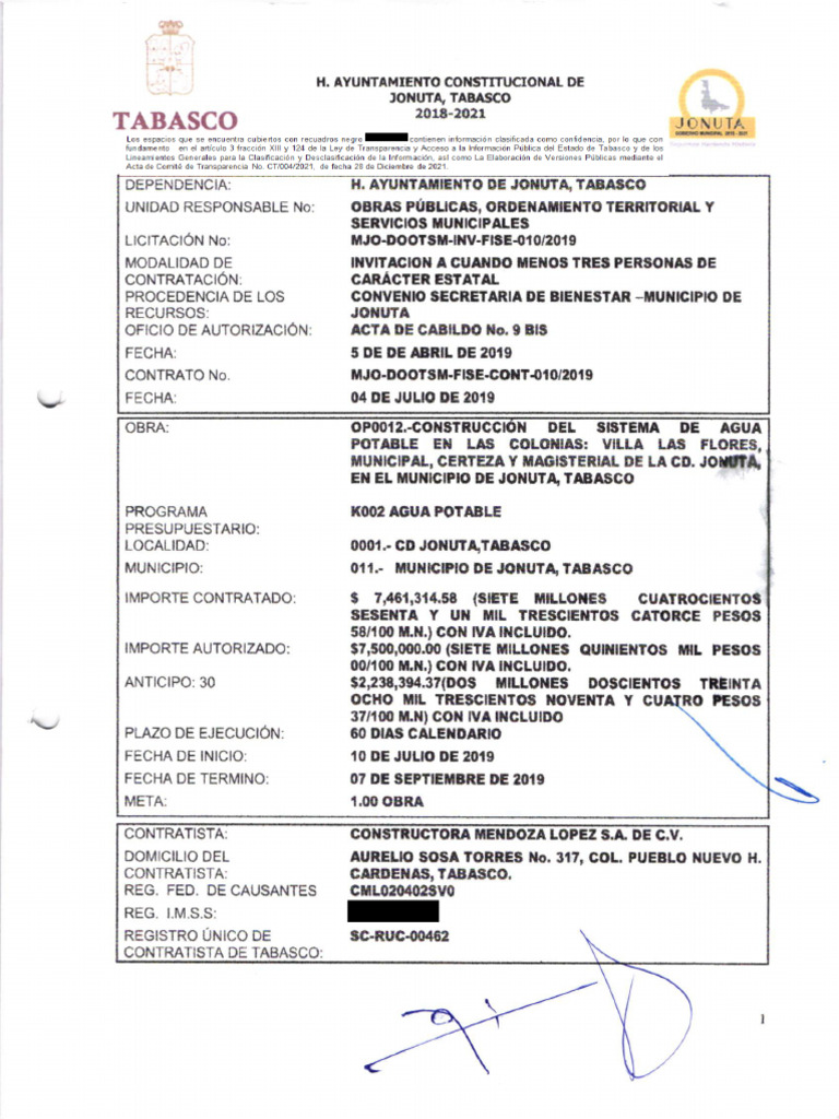 Mjo Dootsm Fise Cont 010 2019 | PDF | Póliza de seguros | Estado (política)