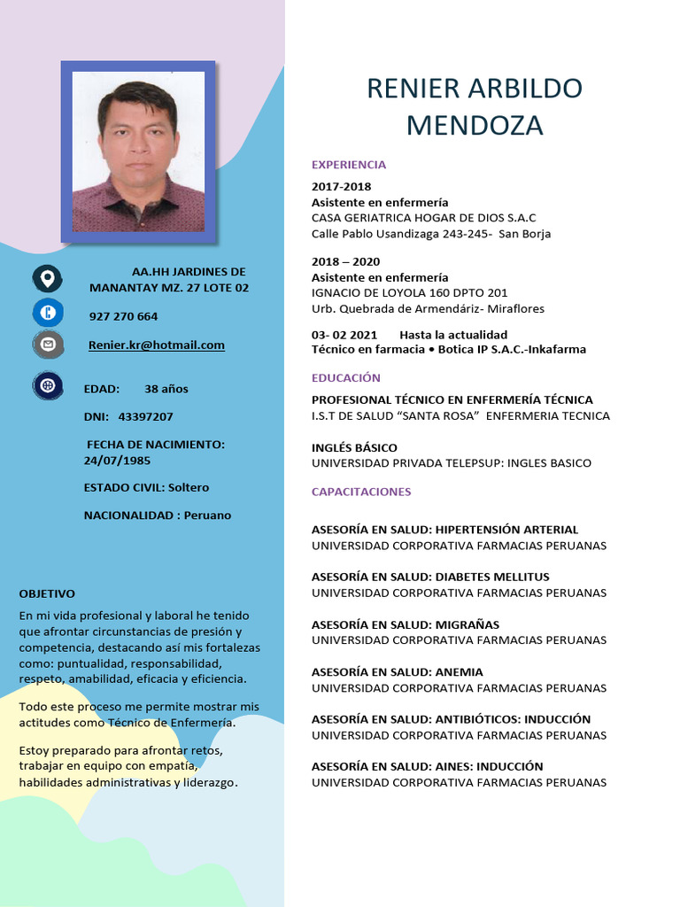 CV Renier Arbildo Mendoza-1 | PDF | Programas sociales | Medicina CLINICA