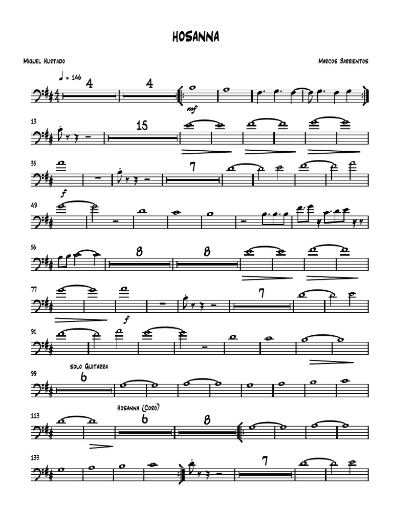 HOSANNA (Trombone) - Partitura Completa | PDF