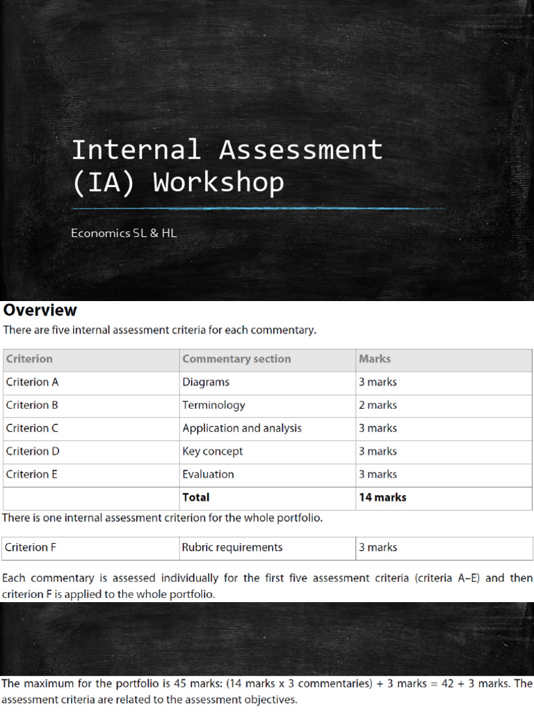 Economics IA Workshop Presentation | PDF