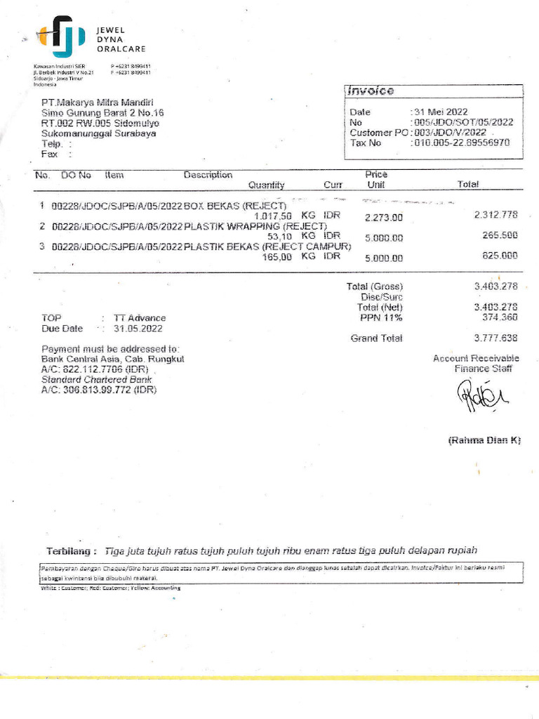 Inv 20220608 0001 | PDF