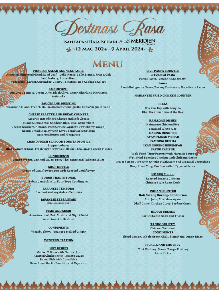 Ramadhan Menu 3 | PDF | Pickling | Chutney