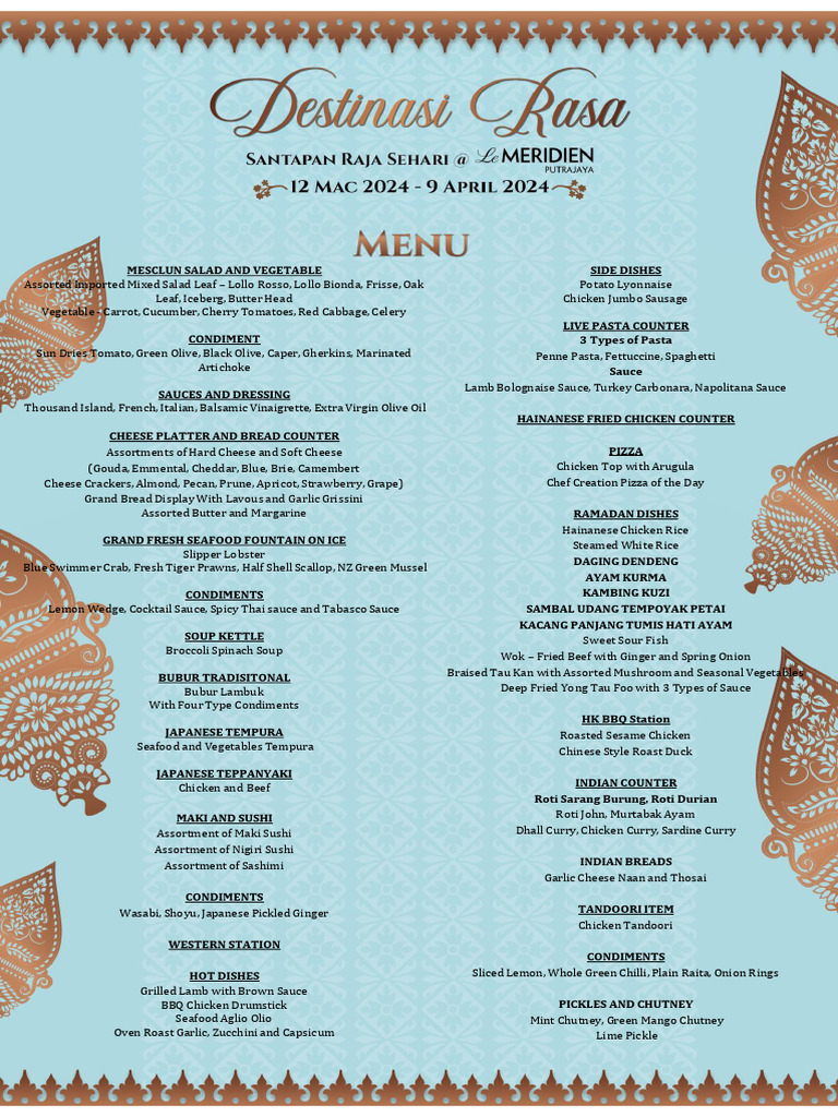 Ramadhan Menu 4 | PDF | Chutney | Pickling