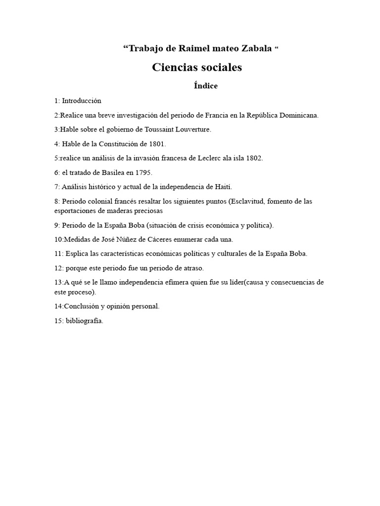 Documento de Raimel Mateo Zabala | PDF | Haití | República Dominicana