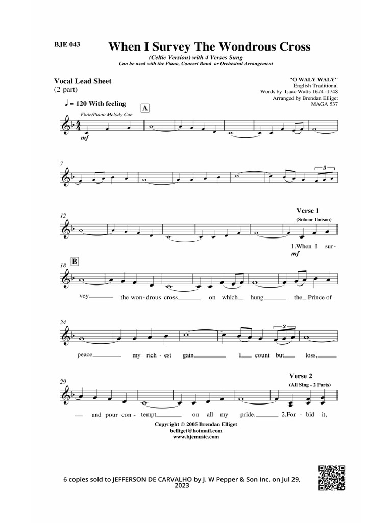When I Survey - Vocal With Piano E Print-Vocal Lead Sheet 2-Part | PDF
