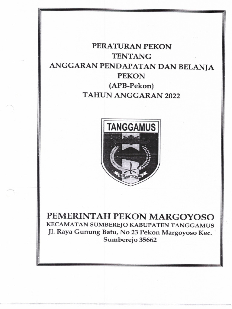 Apb Desa Baru | PDF