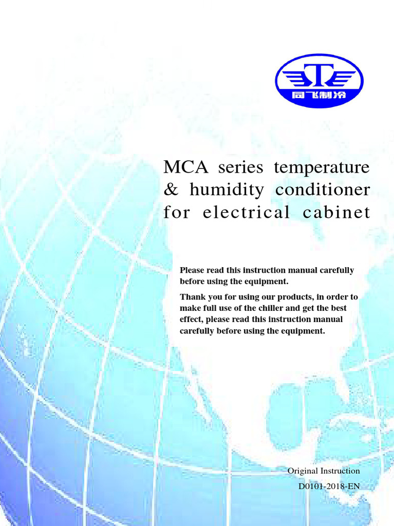 MCA Series Cabinet Conditioner Manual | PDF | Air Conditioning | Humidity
