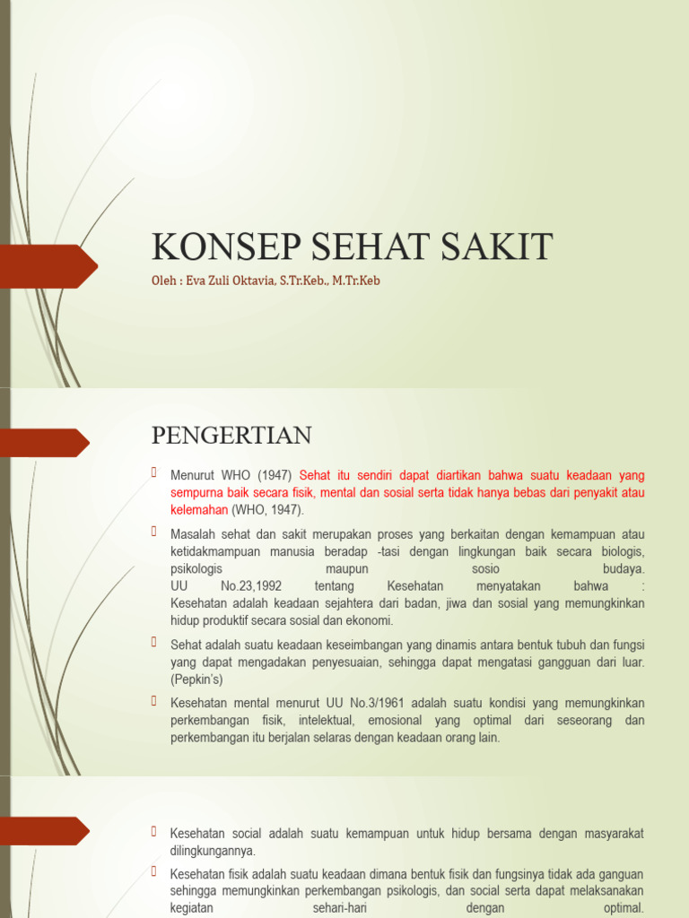 Konsep Sehat Sakit | PDF | Pengembangan Diri