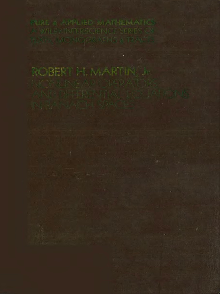 (Pure & Applied Mathematics Monograph) Robert Harold Martin - Nonlinear ...