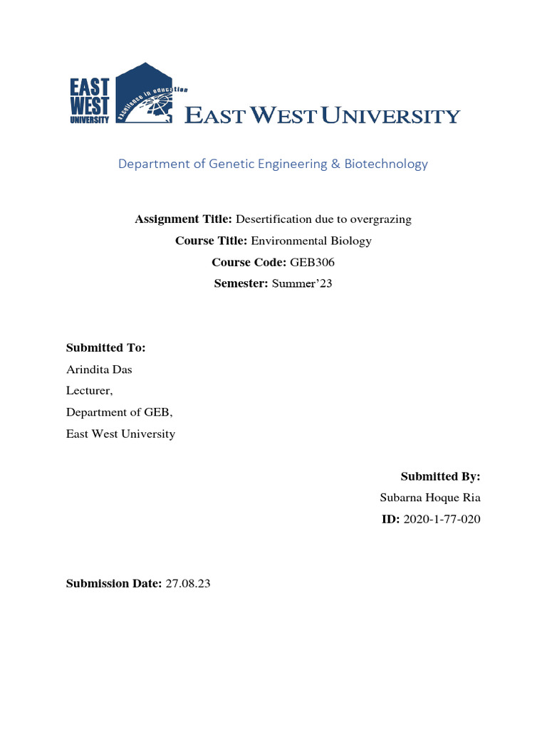 Overgrazing and Its Role in Desertification | PDF | Soil | Grazing