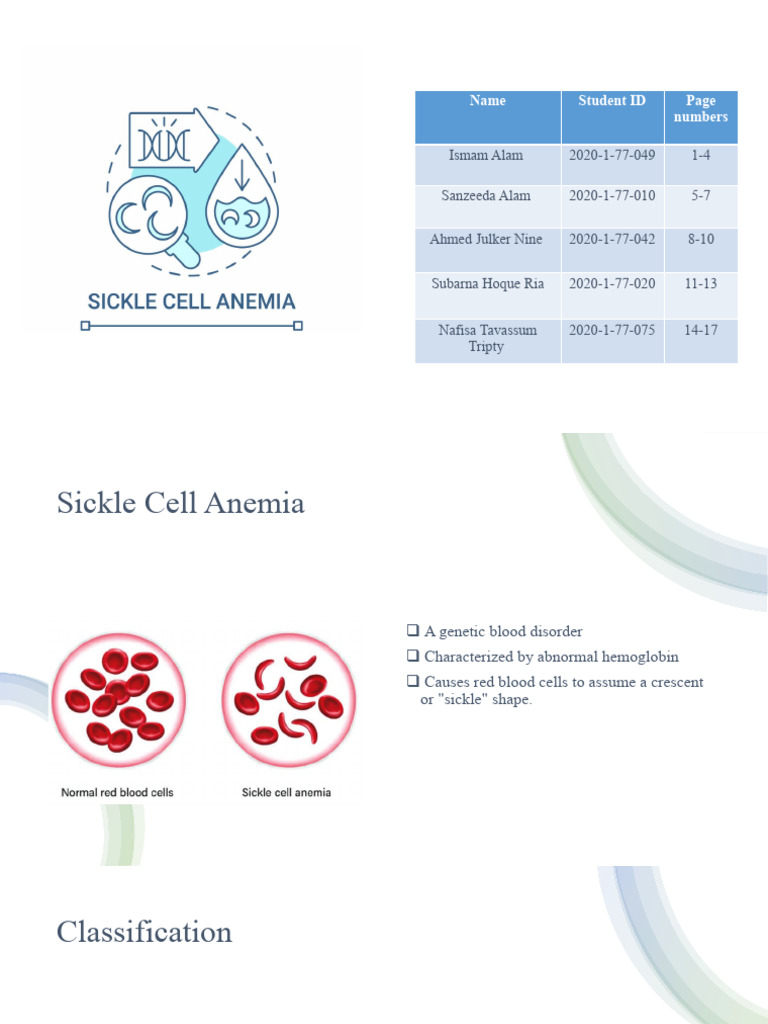Sickle Cell Anemia Presentation | PDF | Anemia | Point Mutation