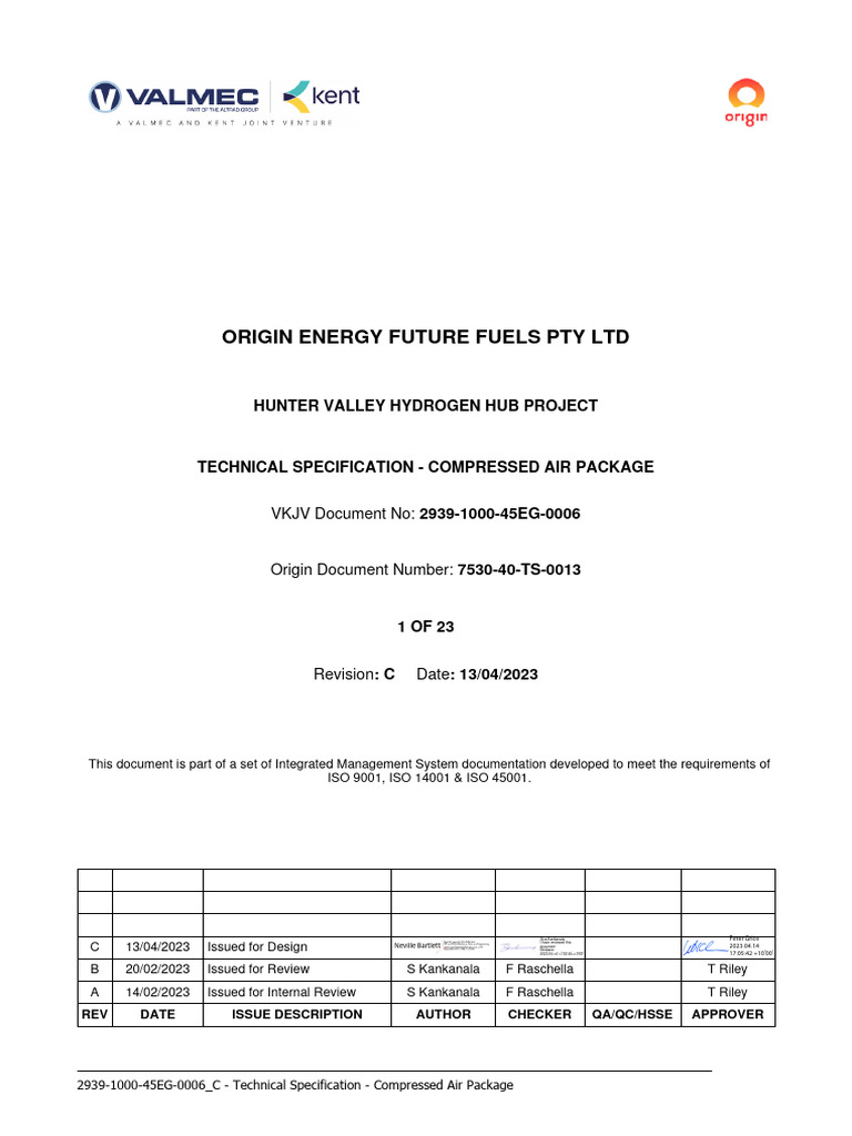 Compressed Air Package Specification | PDF