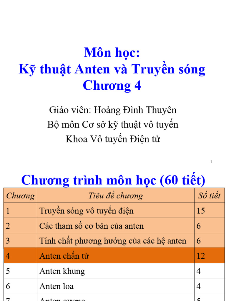 Chương 4 Anten Chấn Tử | PDF