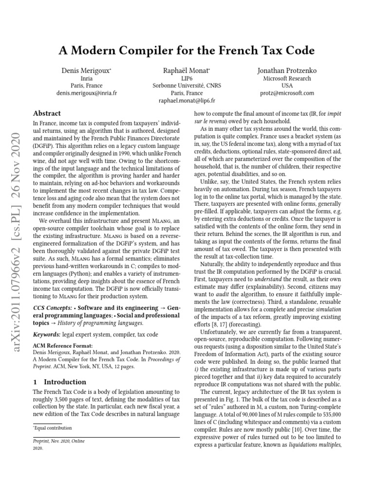 French Tax Code | PDF | Variable (Computer Science) | Compiler