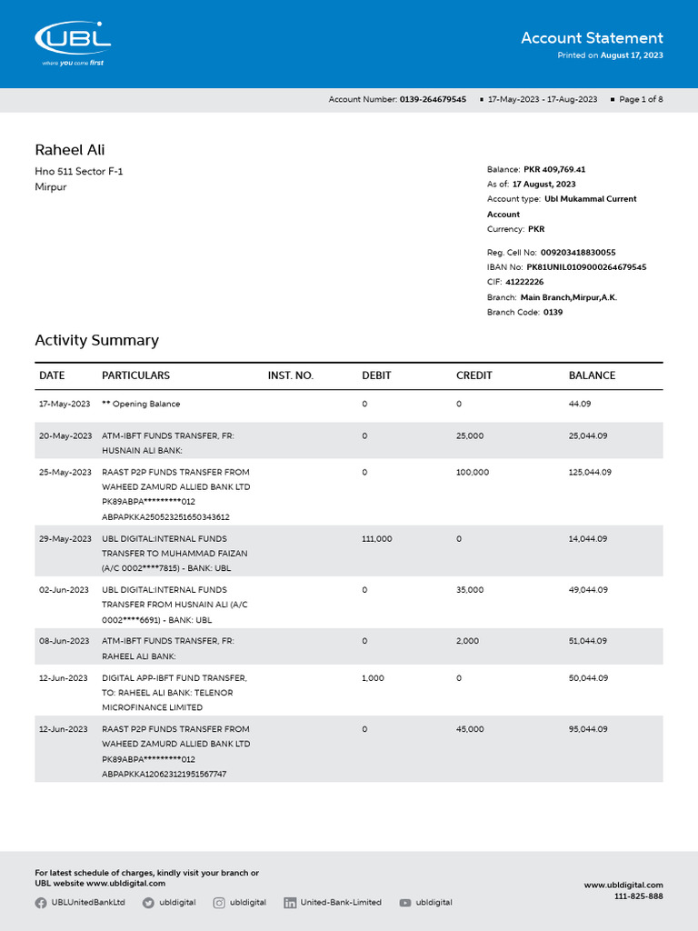 Account Statement | PDF | Banks | Payments