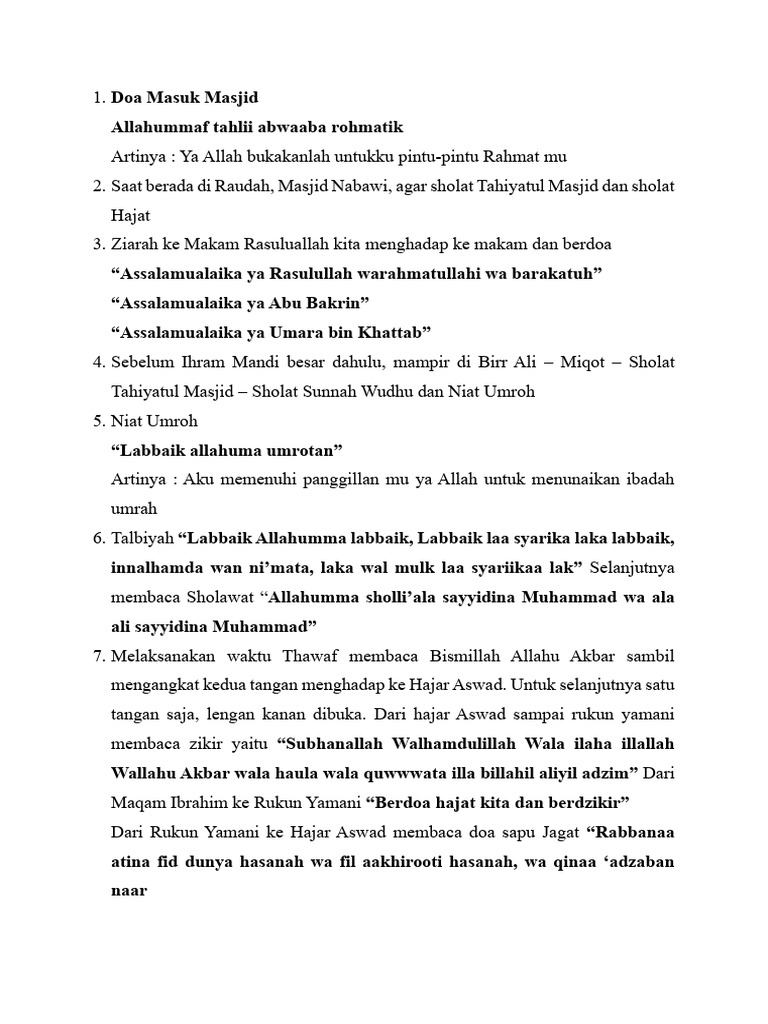 DOA UMROH Lengkap | PDF