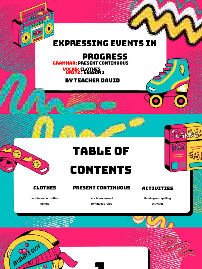 A1 U2L1 Expressing Events in Progress by Teacher David | PDF | Verb ...