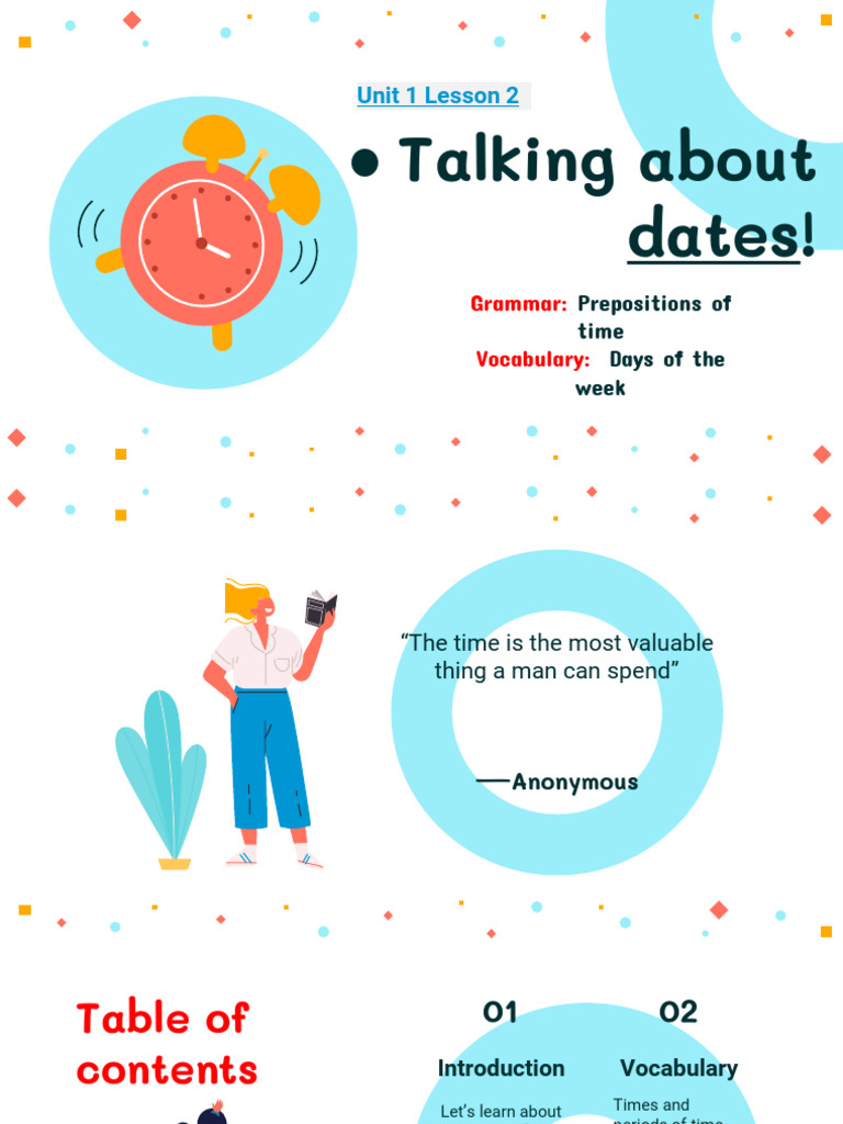 A1 U1L2 Talking About Days and Dates by Teacher David | PDF ...