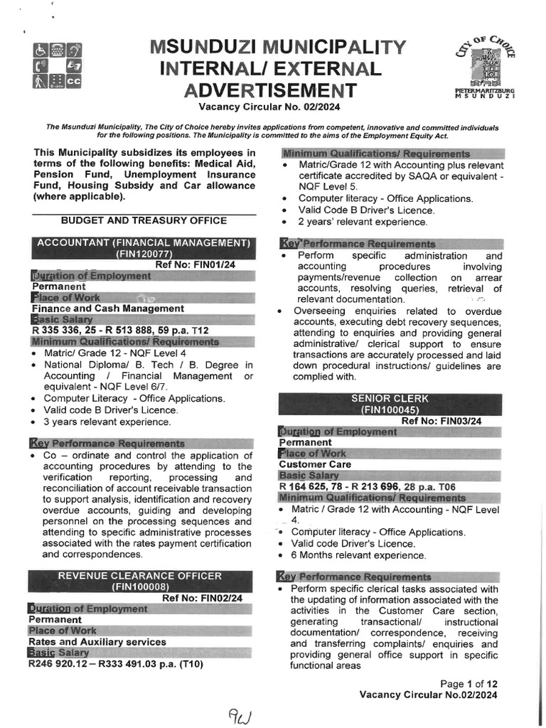 Vacancy Circular No.02 of 2024 | PDF