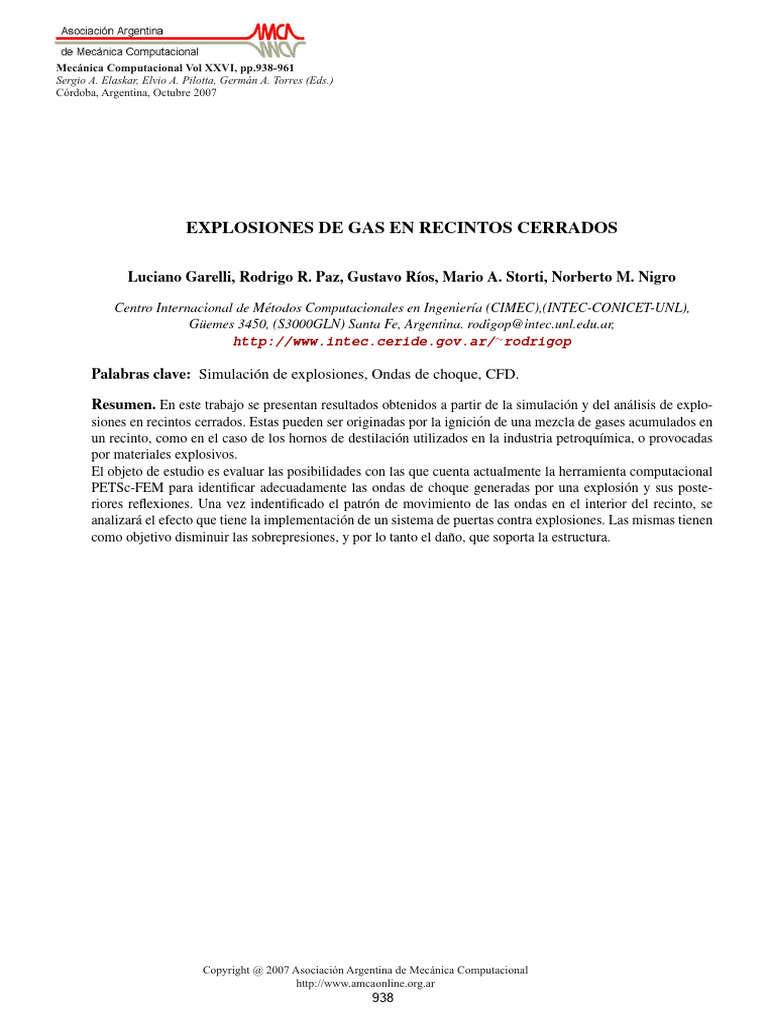 Explosiones de Gas en Recintos Cerrados | PDF | Métodos y materiales de ...
