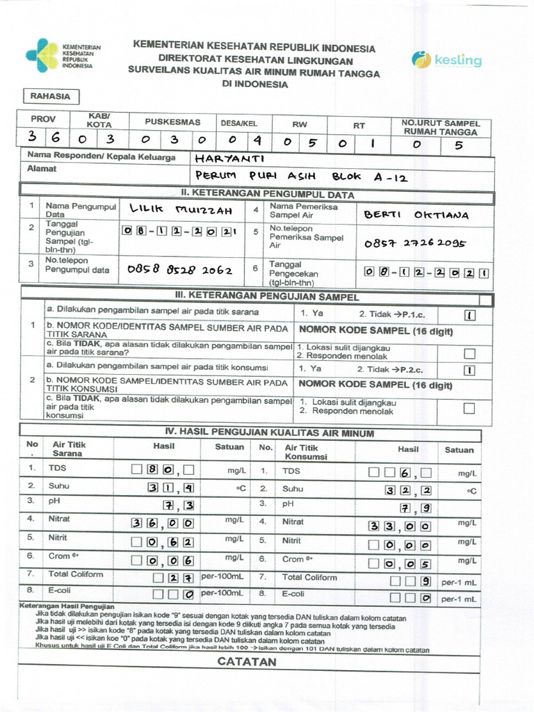 FORM HASIL PENGUJIAN SAMPEL 05 | PDF