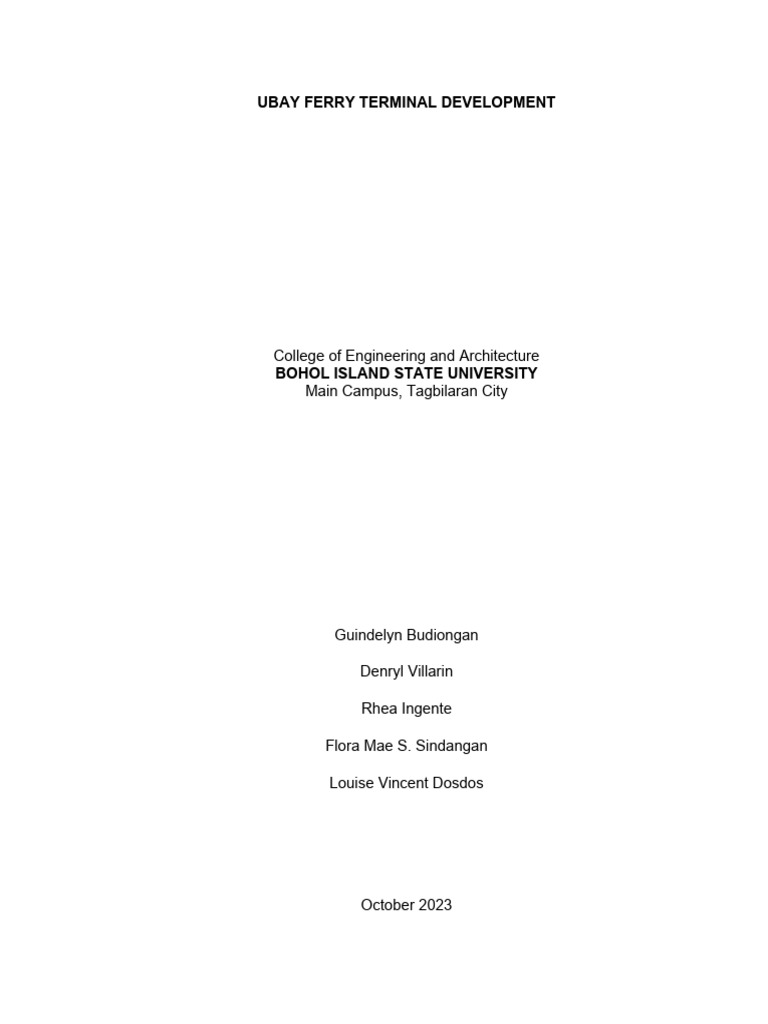 Ubay Ferry Terminal Development Plan | PDF | Port | Ferry