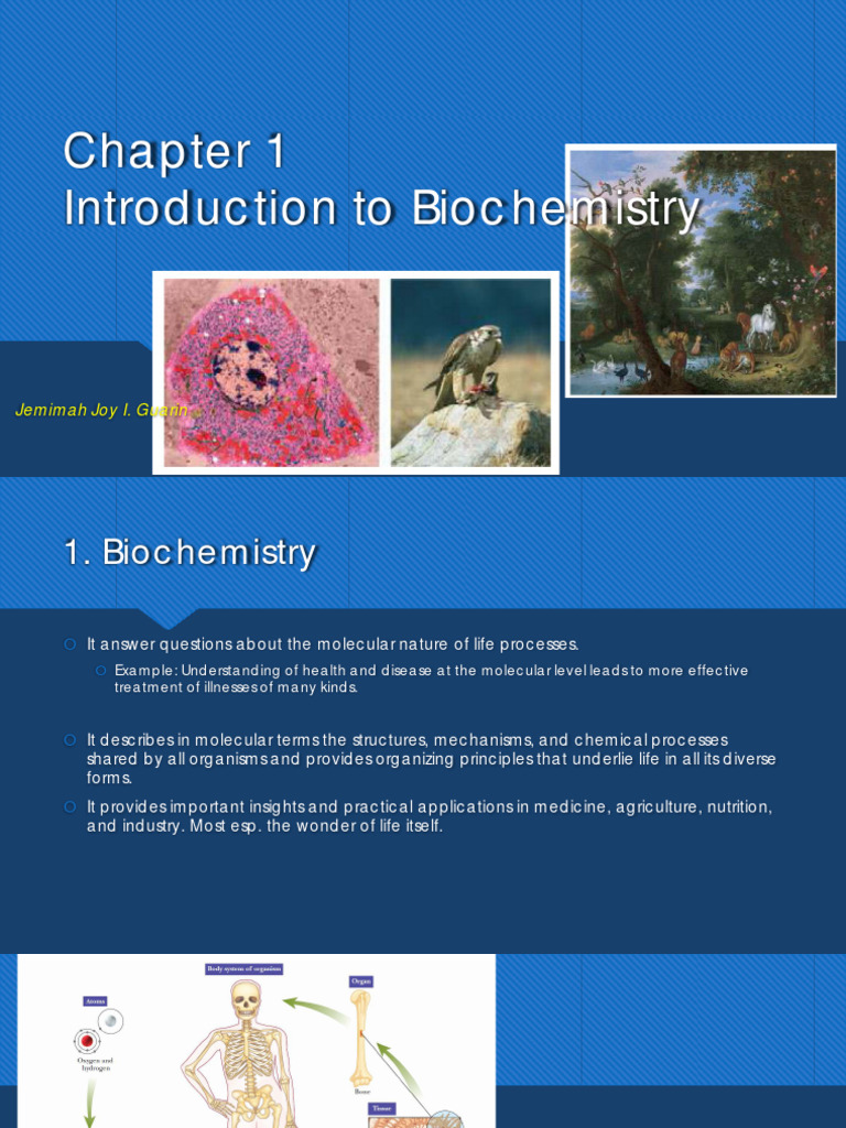 Chapter 1 - Introduction To Biochemistry | PDF