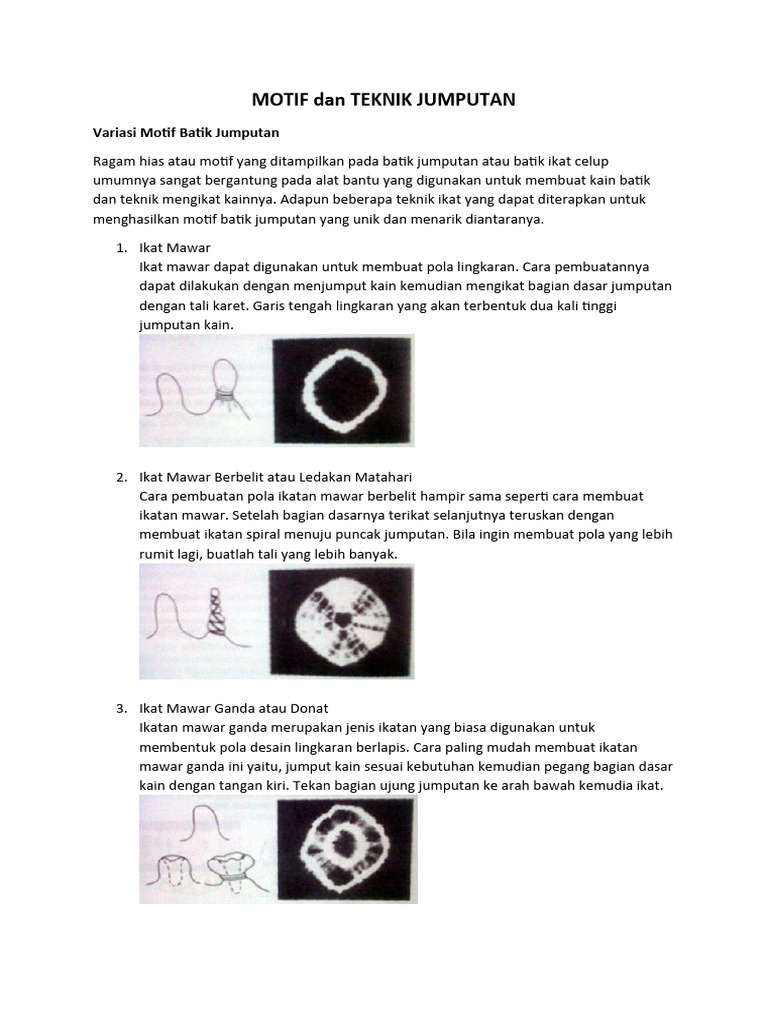 Motif Dan Teknik Jumputan | PDF | Griya & Taman | Gaya Hidup
