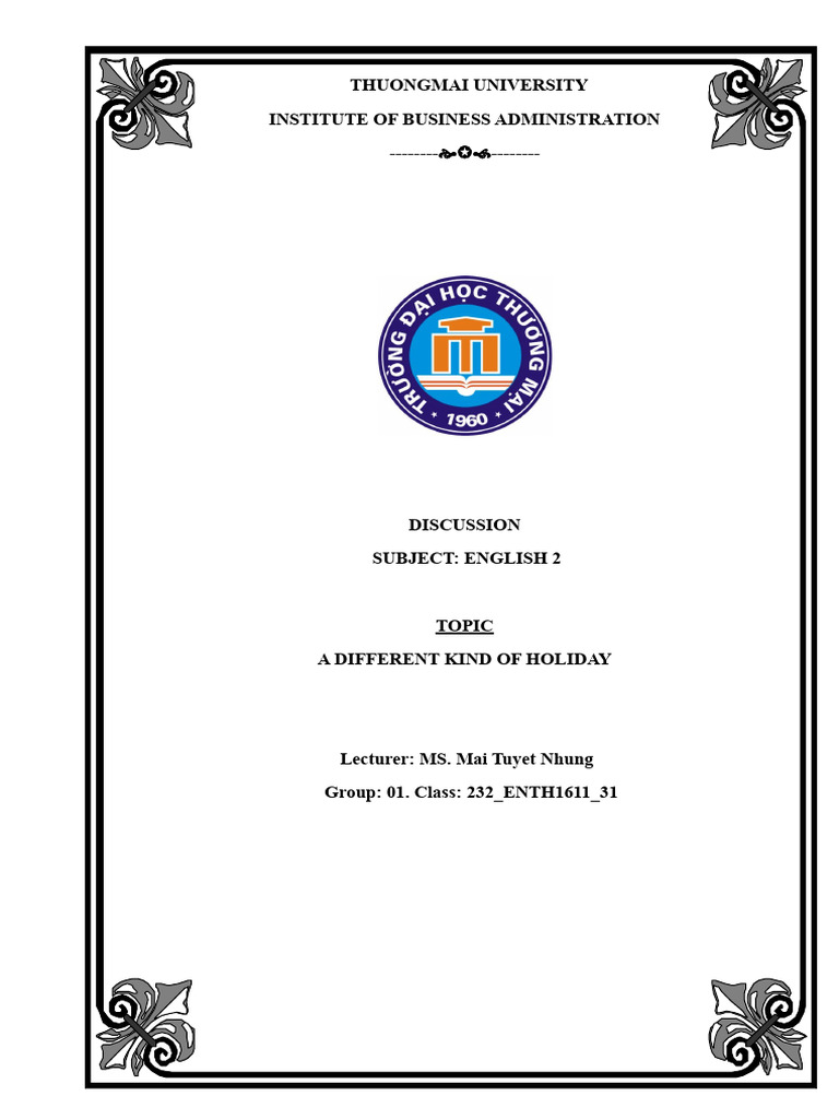 Group 1 - TA3 | PDF | Holidays