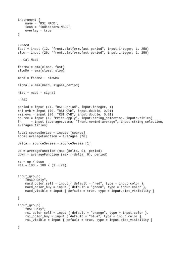 Script RSI MACD | Download Free PDF | Financial Markets | Financial ...