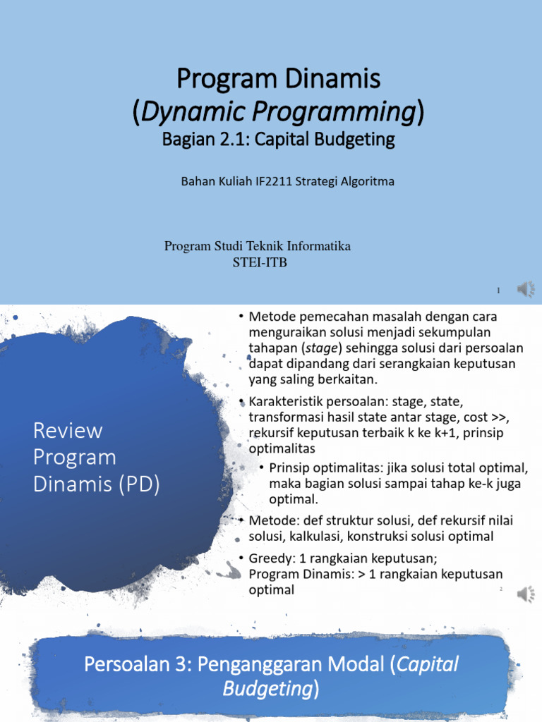 Optimalisasi Penganggaran Modal dengan PD | PDF