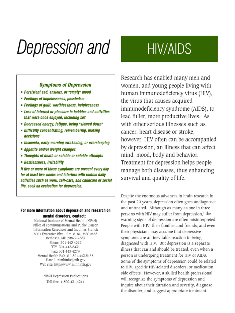 Depression and Hiv | PDF | Hiv/Aids | Major Depressive Disorder
