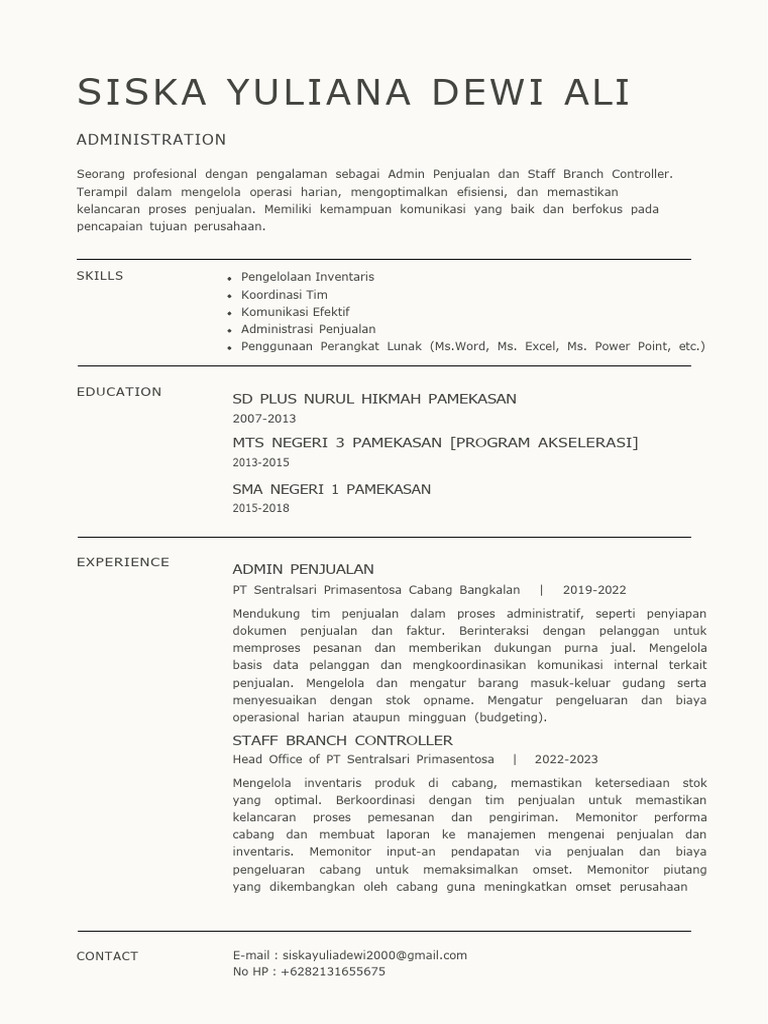 Siska Yuliana Dewi Ali | PDF | Bisnis