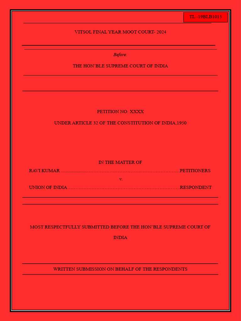 Respondent Memorial-Final | PDF | Justice | Crime & Violence