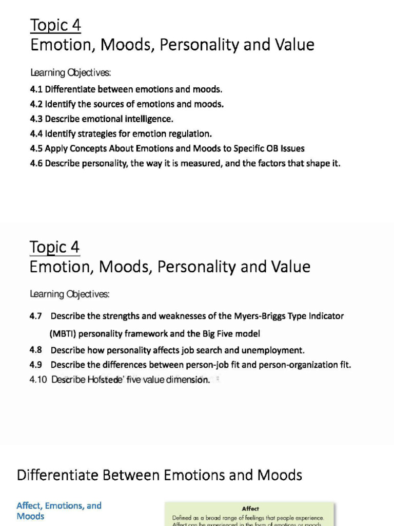 Note Ebpmog - Organization Behavior - Chapter 4 | PDF | Emotions | Intelligence