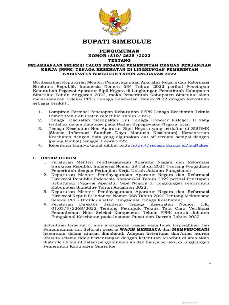 00 Pengumuan Nakes 20221 | PDF