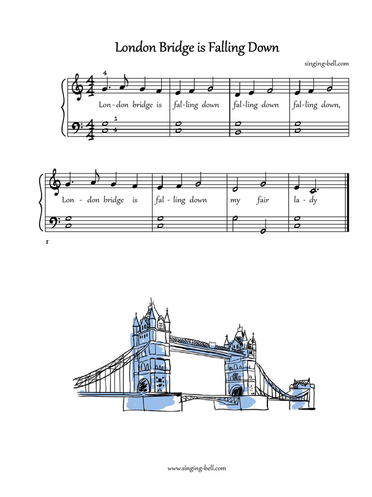 London Bridge Is Falling Down - Piano - Singing Bell | PDF