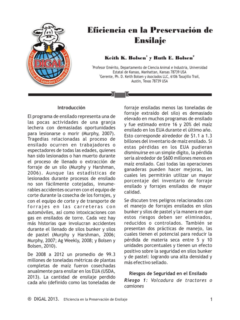 04 Eficiencia en La Preservación de Ensilaje-Keith K. Bolsen y Ruth E. Bolsen | PDF