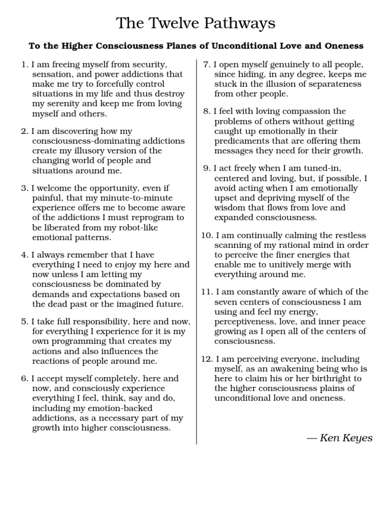 Pathways To Unconditional Love and Oneness by Ken Keyes | PDF ...