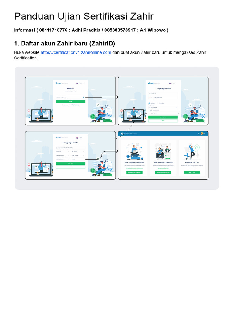 Panduan Ujian Sertifikasi Zahir (Website) | PDF