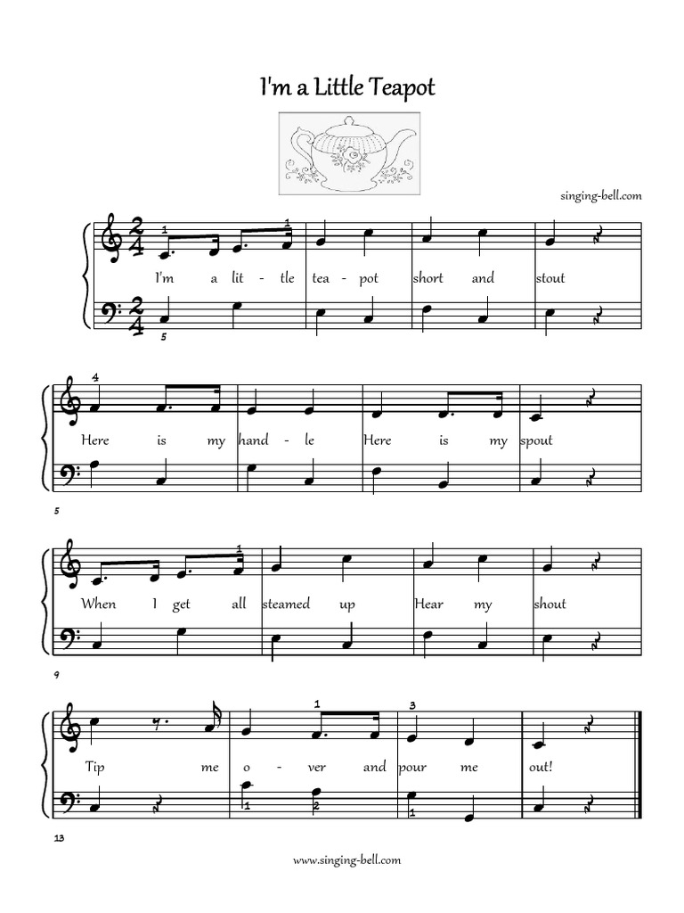 I'm a Little Teapot Lyrics and Actions | PDF | Tea | Hot Drinks