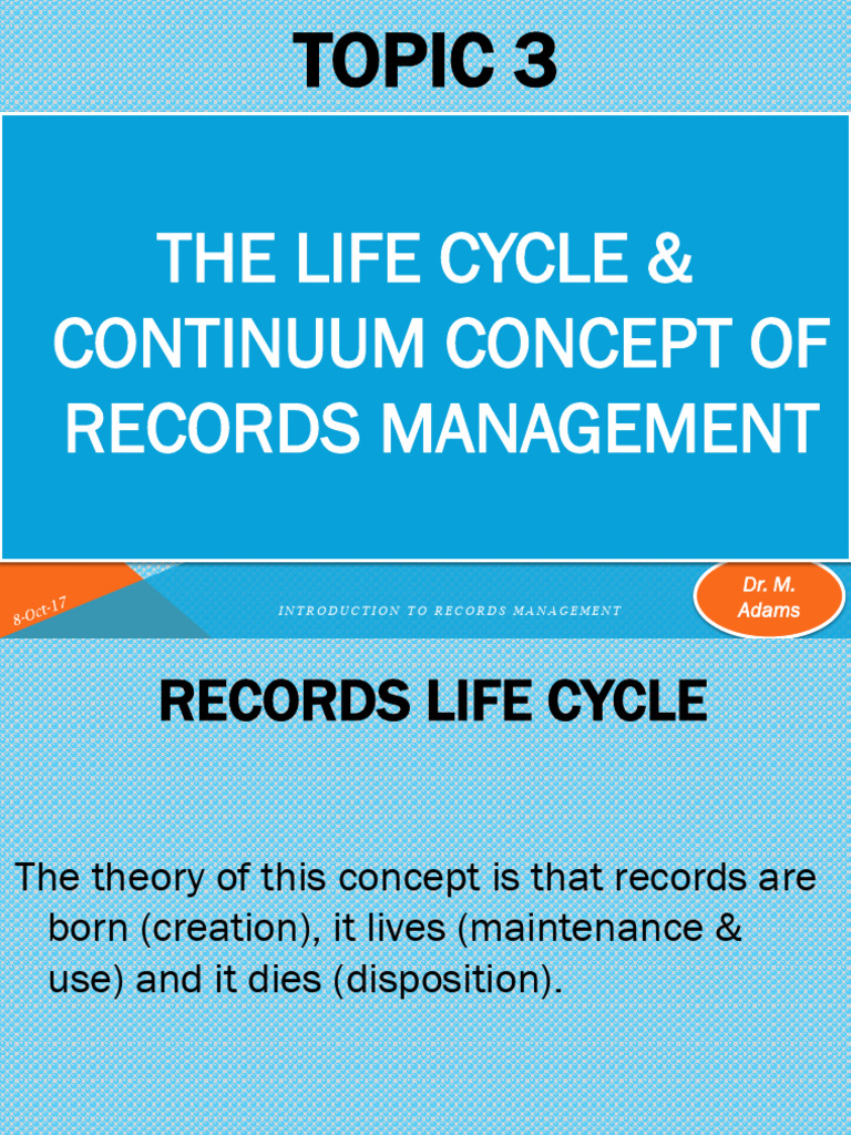 3-records-life-cycle | PDF | Records Management | Archive